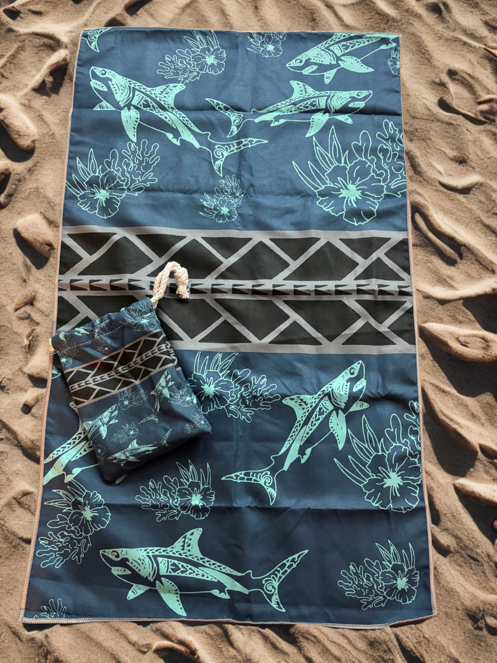 Bite Size Shark Sand-Free Small Towel - Recycled rPET – Oh Snap! Swimwear